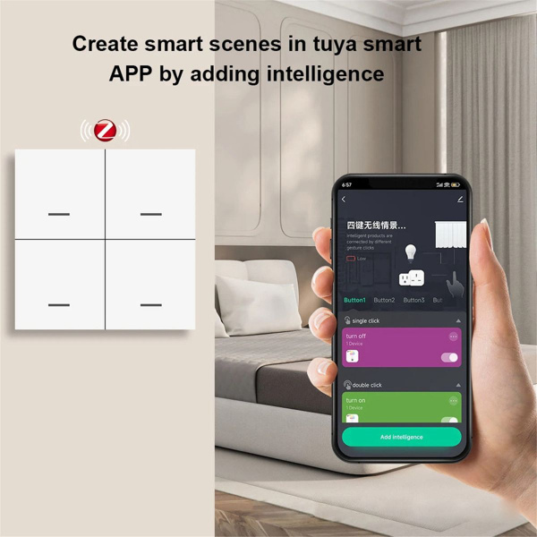 Tuya ZigBee Smart Scene Switch 4 Gang 12-кнопочный контроллер с ...