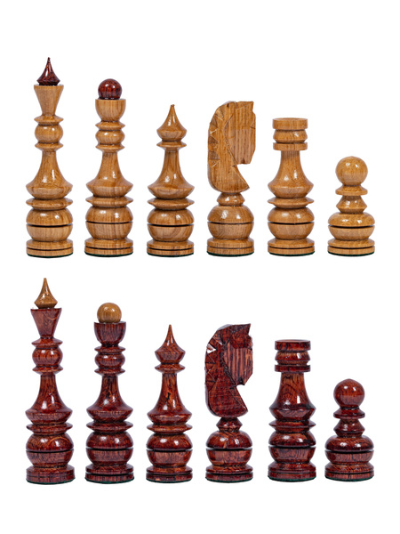 Шахматные фигуры деревянные ручной работы из дуба средние без доски