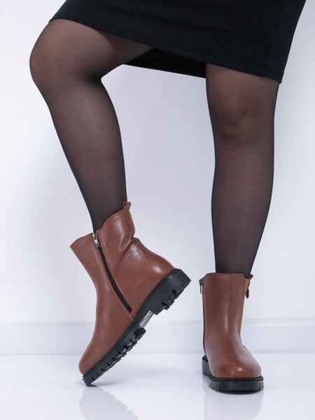 Полусапоги Женский Ascalini, размер 42 коричневый Демисезон 8 Стандартный низкий (до 4 см ...