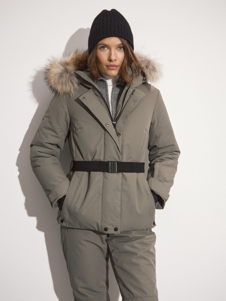 Комплект верхней одежды Женский Avese Мех, Съемная опушка стойка Зима, размер 48 Повседневный ...