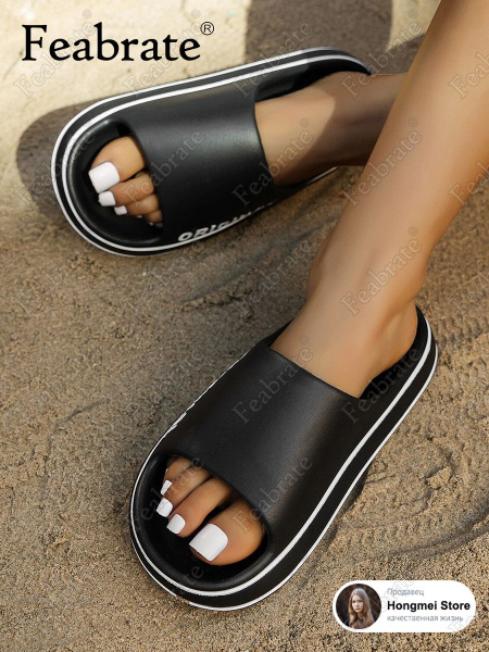 Шлепанцы Женский Feabrate, размер 37 EVA Круглый нос, Открытый нос Без застёжки Лето купить c ...