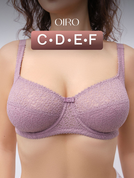 Бюстгальтер Женский OIRO на косточках, с мягкой чашкой, размер 105F лиловый Нейлон, Спандекс ...