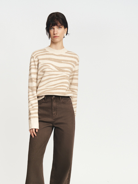 Джемпер Женский Zolla слоновая кость Вискоза, Полиамид, размер 42 Длинный Китай купить c ...