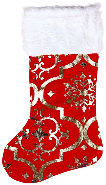 Носок для подарков "С орнаментом", 26х40 см, новогодний носочек ...