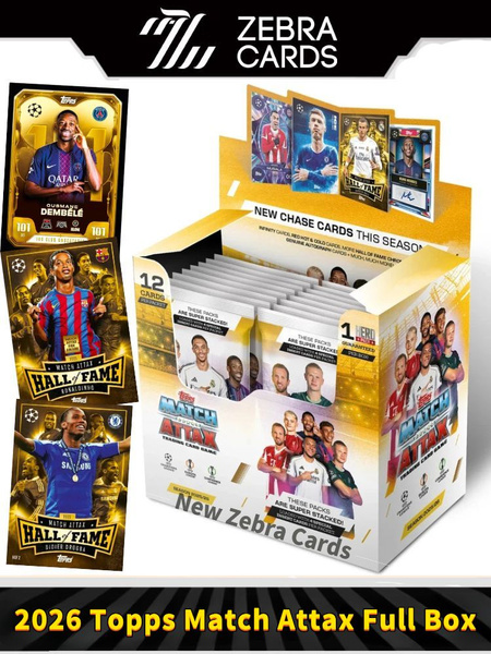 2026 Topps Match Attax Full Box Лиги чемпионов содержит 32 упаковки ...