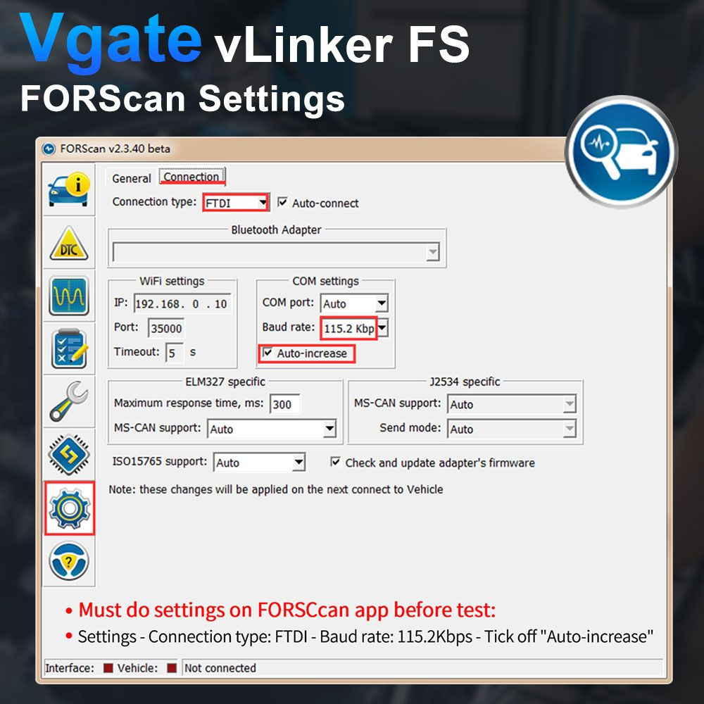 Автосканер Vgate vLinker FS USB FORScan Адаптер для Ford Для программ ...