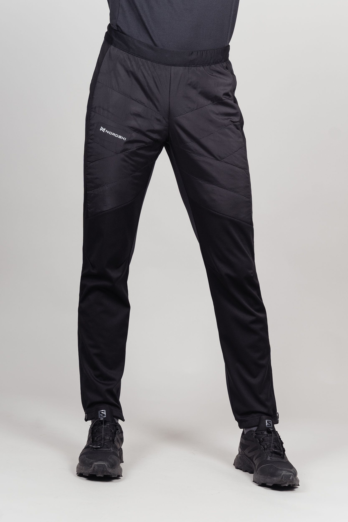 Брюки Мужской NORDSKI прямые черный, черный муар для спорта Softshell, Полиэстер Спортивный ...
