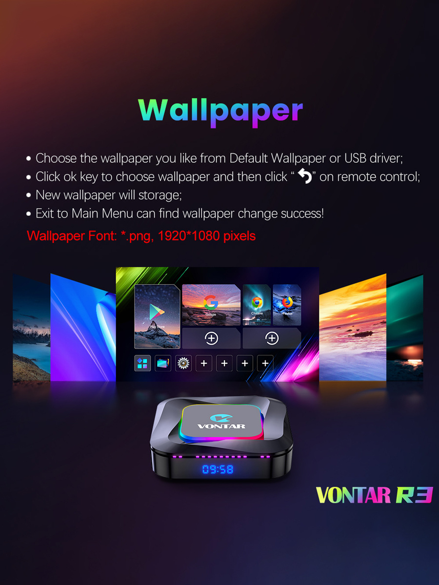 Медиаплеер Vontar R3, RJ-45 Ethernet, USB, HDMI, DC 5.5 мм, черный ...