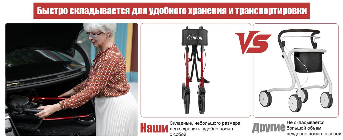 ZENBON Xодунки для взрослых и пожилых, алюминиевые Легкий и портативный ...