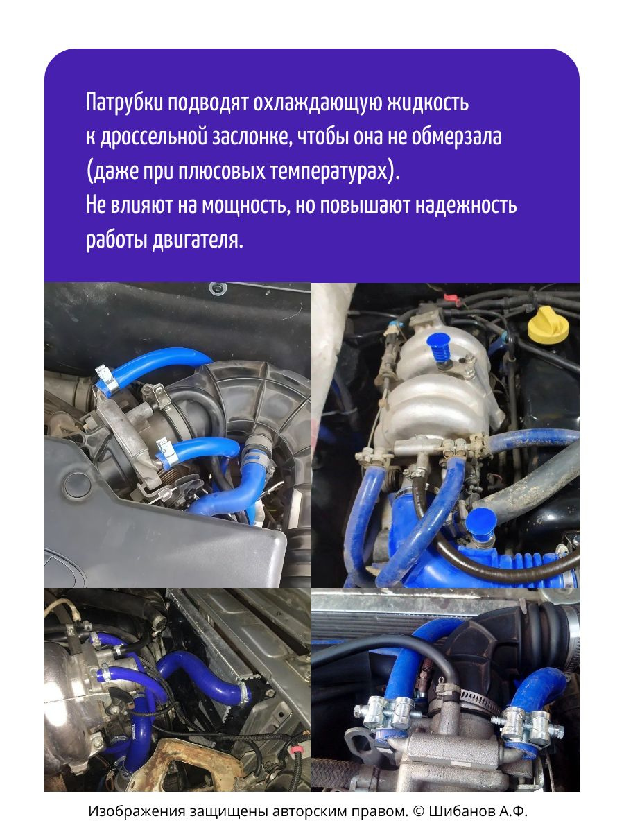 Патрубок охлаждения дроссельной заслонки. Лада Приора, Калина, Нива 2121, Шевроле Нива 2123, ВАЗ ...