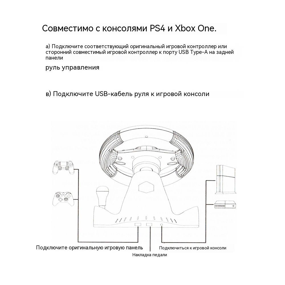 Игровой руль с педалями Car race / применимый switch/xbox one/360/PS4/PS2/PS3/PC,черный,синий ...