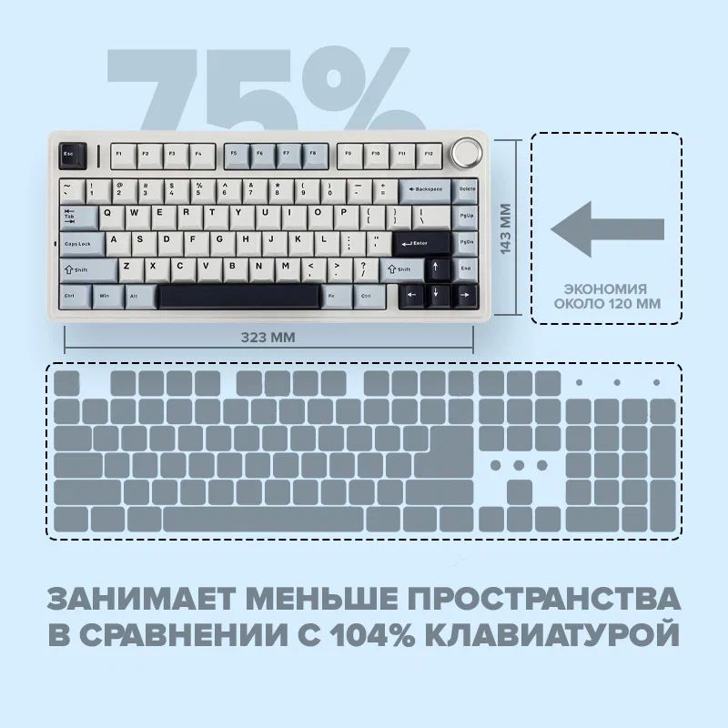 Механическая клавиатура AULA клавиатура F75 купить по низкой цене ...