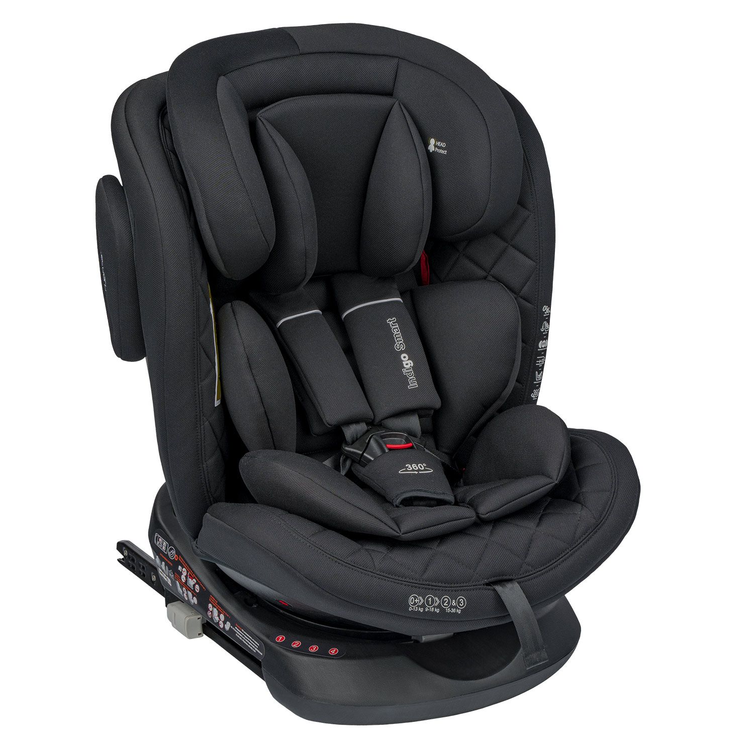 Автокресло Indigo Smart NEW HB 636, isofix 0-36 кг, 0-12 лет, группа 0 ...