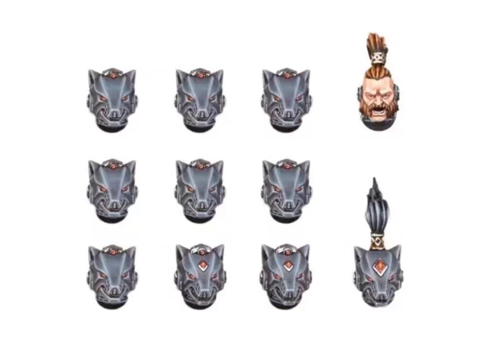 Смола Миниатюра Warhammer 40000 Space wolves MKVI heads / миниатюр для ...