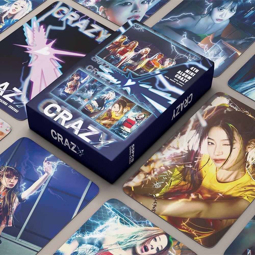 LE SSERAFIM LOMO Cards 55 шт. CRAZY Album K-POP Mini LESSERAFIM Photo ...