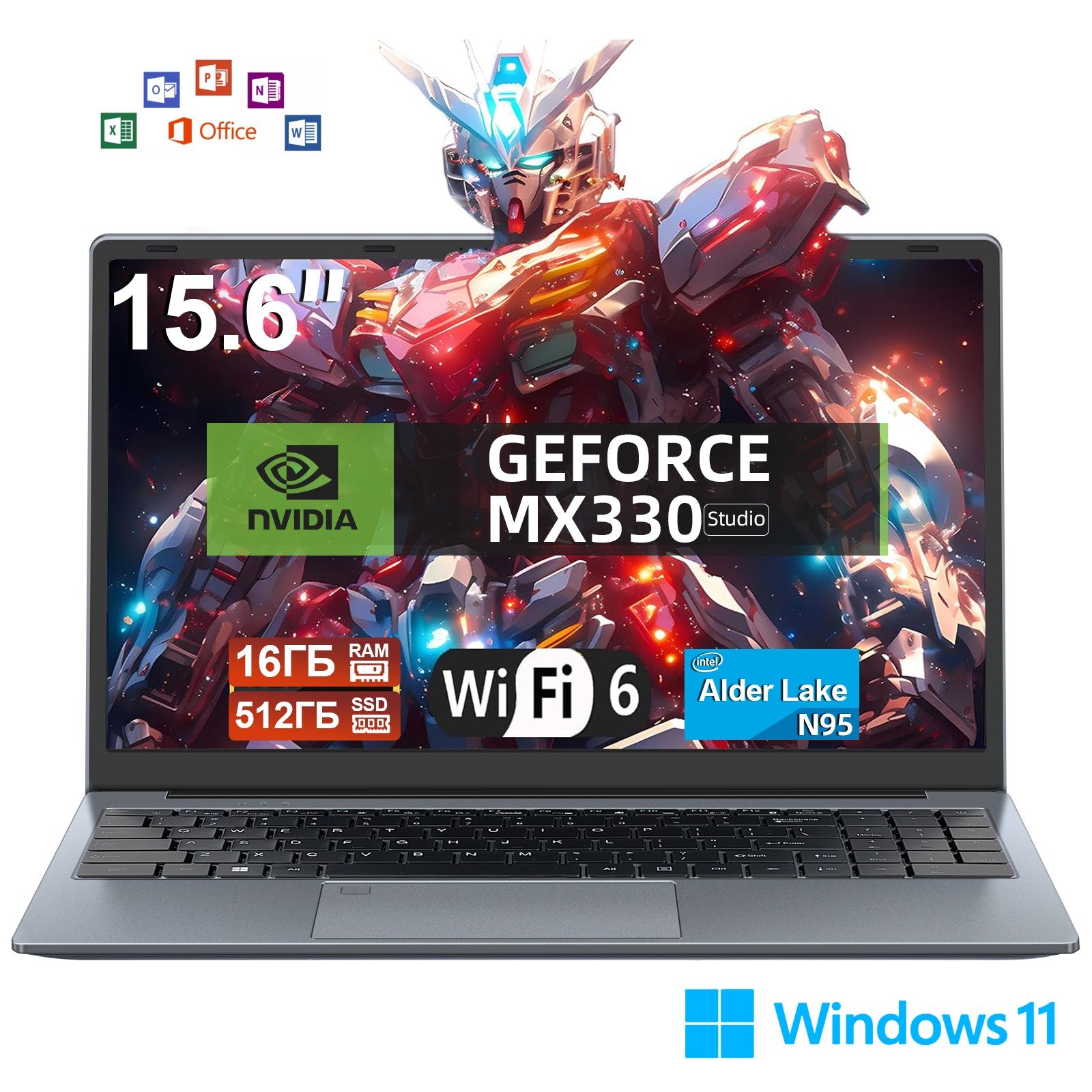 Игровой ноутбук VANWIN, 15.6, V24 PLUS, Intel N95, 16 ГБ, NVIDIA ...