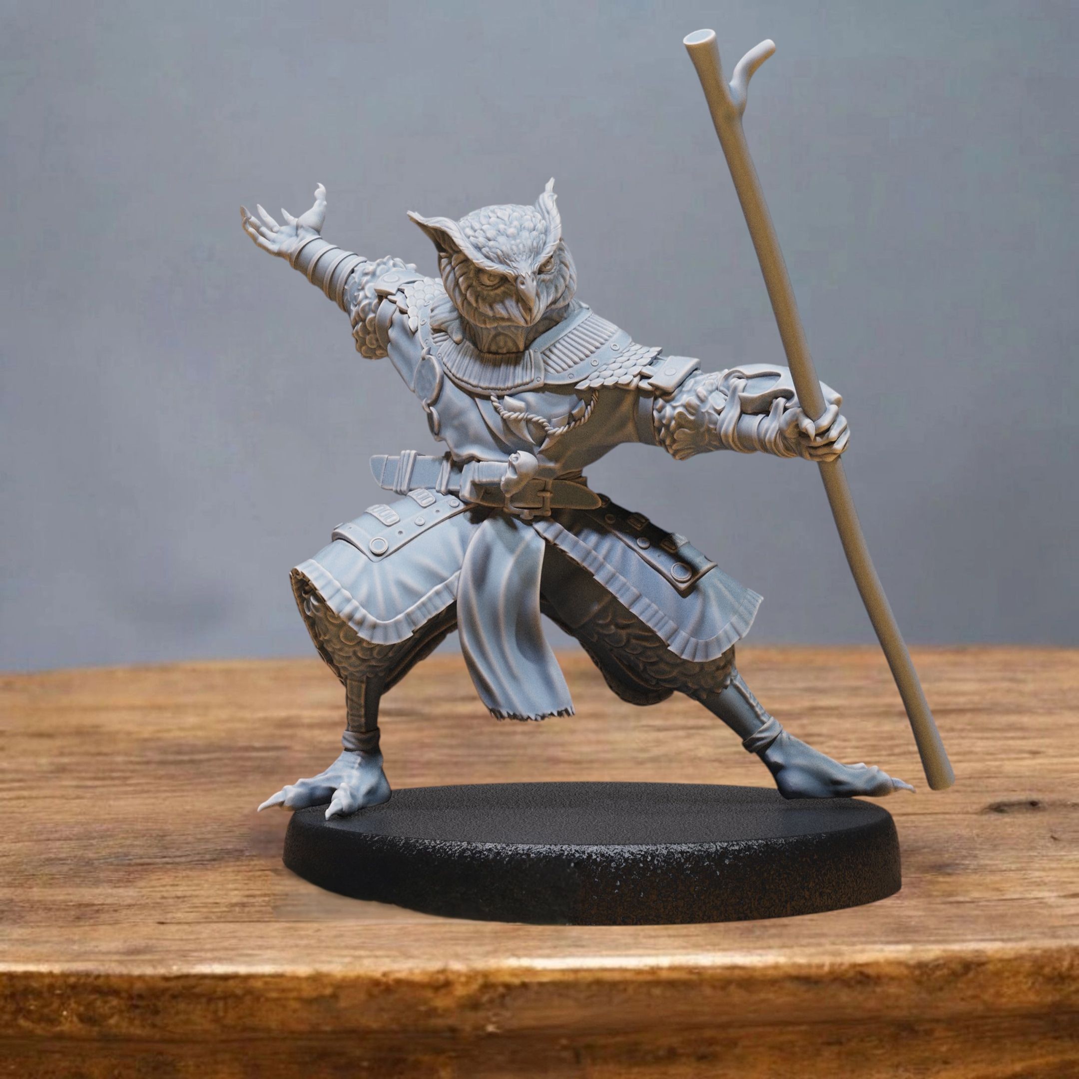 Совлин Монах ( Owl Folk Monk) v3 фигурка для настольных игр ДнД, РНИ ...