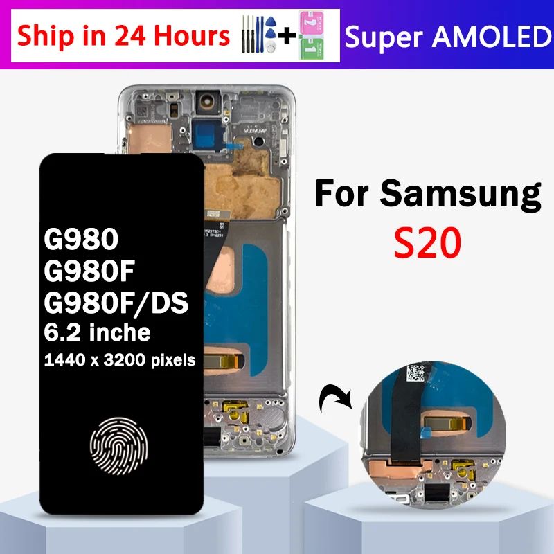 Для Samsung Galaxy S20 4G G980F G980F/DS LCD дисплей с рамкой ...