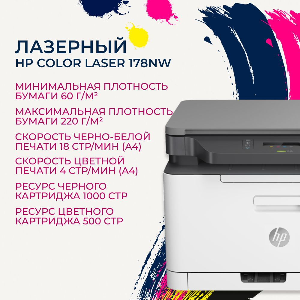HP Color Laser MFP 178nw 4ZB96A купить на OZON по низкой цене (612561987)