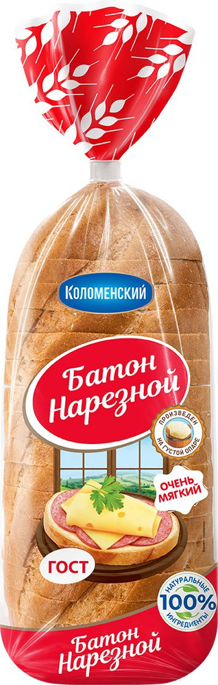 Батон "Нарезной" 400 г, Коломенский, в нарезке купить на OZON по низкой ...