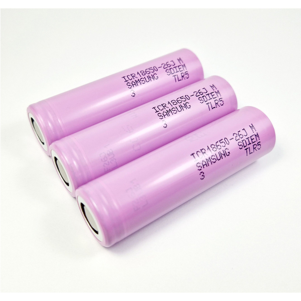 Аккумулятор (3шт) Li-Ion высокотоковый ICR18650-26J M V3 (длина 65 мм ...