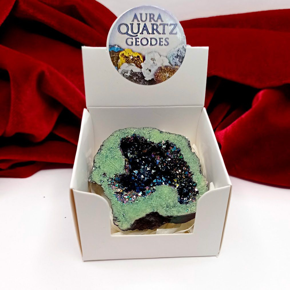 Аура Кварца (Жеода, Друза) Зелёный / Окрашенный Кварц, натуральный ...