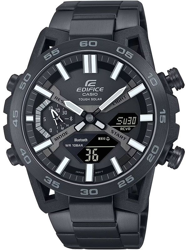 Мужские наручные часы Casio Edifice ECB-2000DC-1B с Bluetooth (Блютуз) и индикацией дней недели ...