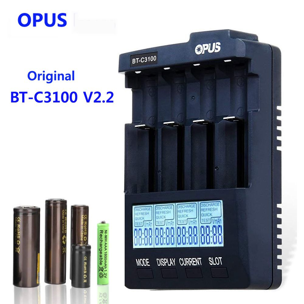 OPUS 3100 V2.2 Battery Charger для Li-ion NiCd NiMH AA AAA 10440 18650 21700 LiFePO4 ...