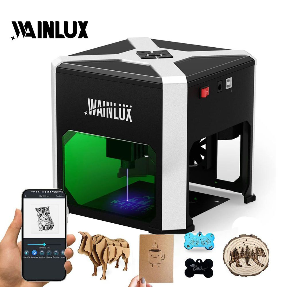Wainlux Мини Лазерный гравер K6 3000 МВт,Станок для лазерной гравировки ...