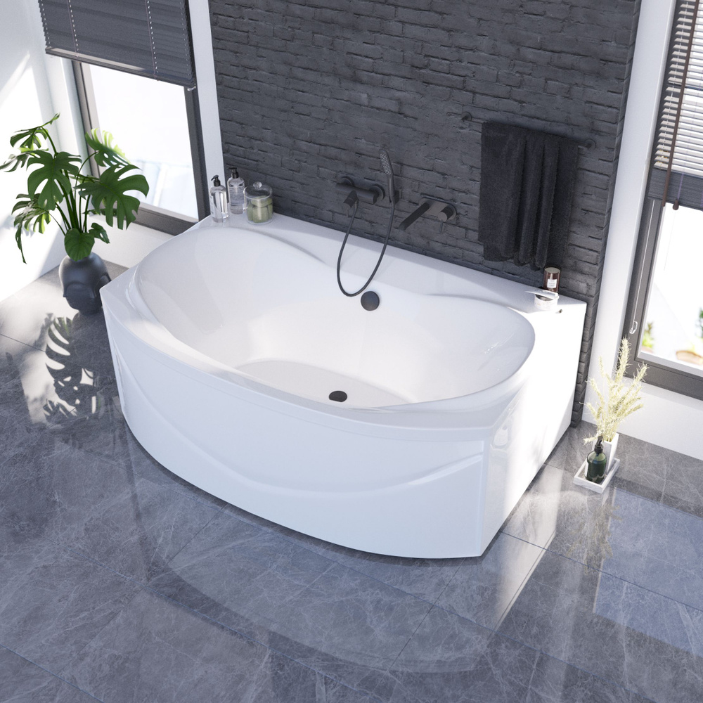 Ванна акриловая 190х120 см Marka One SIRAKUSA New, прямоугольная, 100% ...