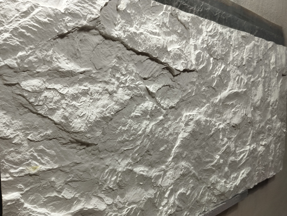 Каменный шпон 4 шт. белого цвета под покраску, с крупной рельефной ...