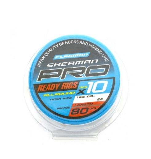 Оснастка для рыбалки Поводок Flagman Sherman Pro Bream Ready Rigs 80см, №12, 0,128мм, 3 шт ...