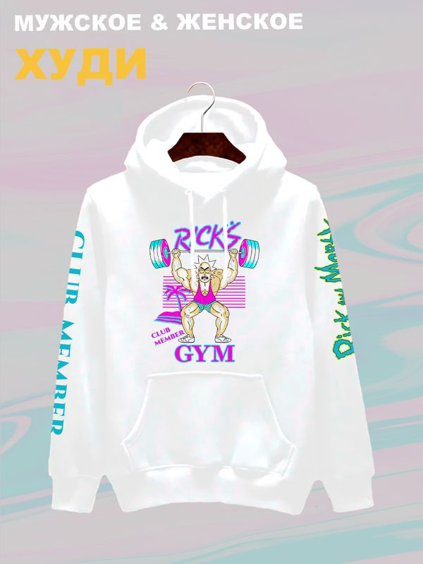 Худи Мужской, Женский SHARP&CUT Капюшон белый Без застежки Хлопок ...