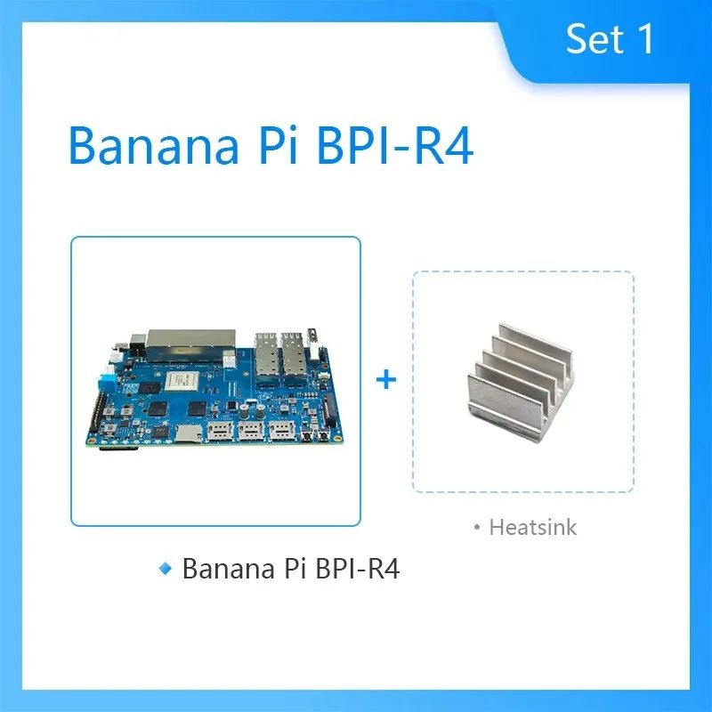 Banana Pi BPI R4 WiFi 7, основанная на дизайне MTK MT7988A, с 4 ГБ ОЗУ и 8 ГБ встроенной памяти ...