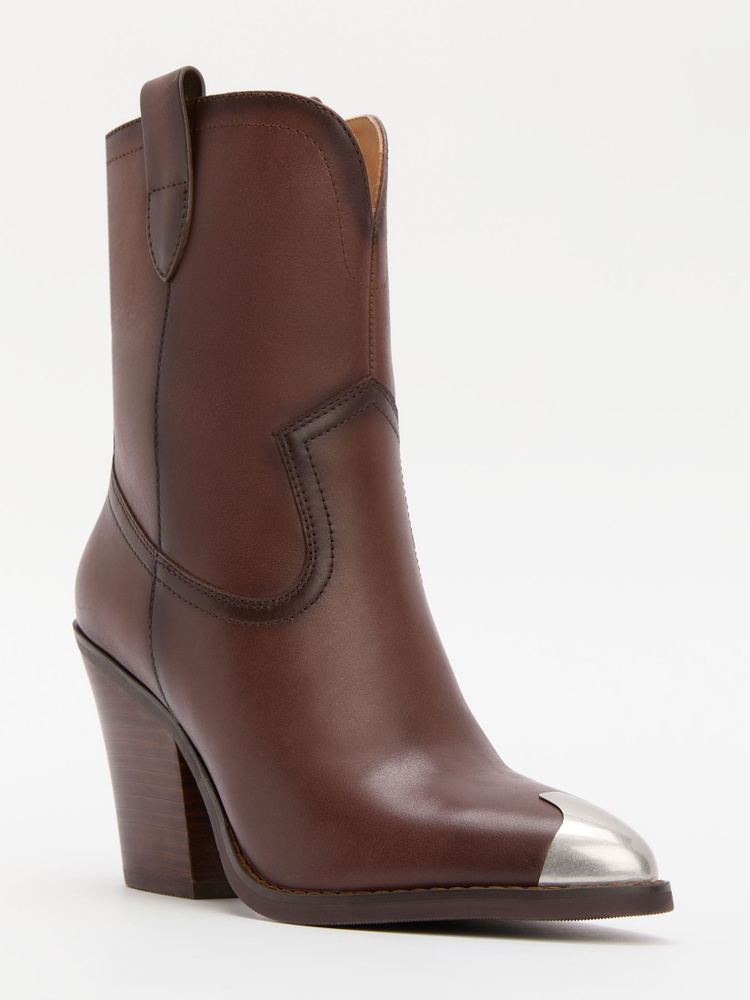 Ботинки казаки Женский TENDANCE коричневый, размер 39 Зима R (средняя) Стандартный высокий (выше ...