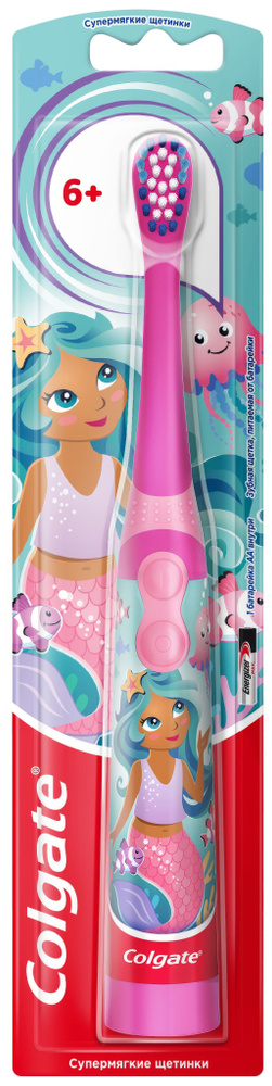 Детская зубная щетка Colgate Электрическая, супермягкие щетинки, 1 шт ...