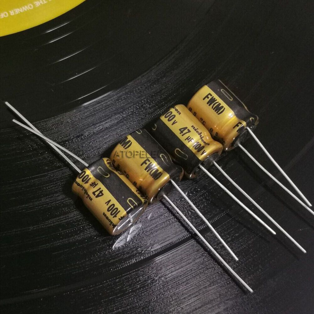 10 шт. 47uF 100V Nichicon FW Аудио электролитический конденсатор купить ...