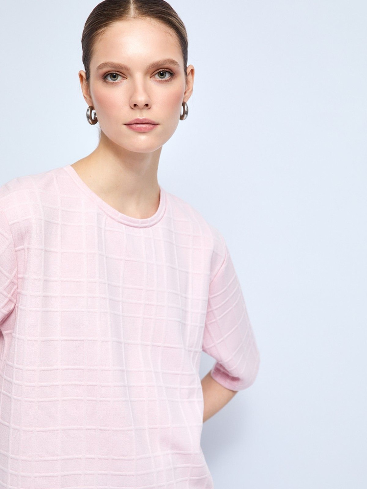 Джемпер Женский Zolla розовый Полиэстер, Эластан, размер 50 Без ...