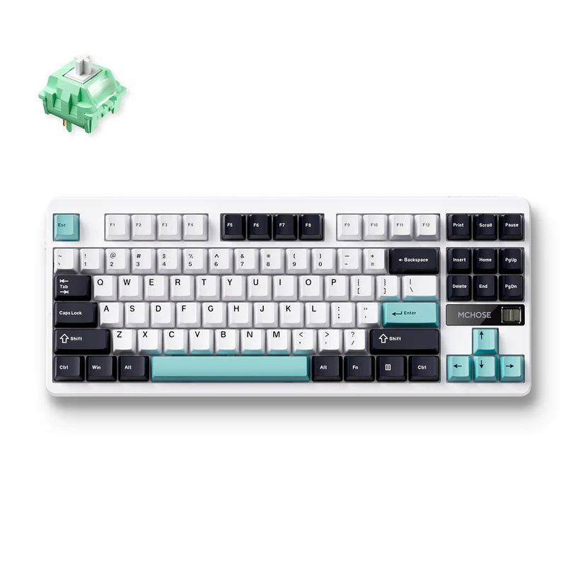 MCHOSE Игровая клавиатура MCHOSE G87 Cyan Blue+Cabbage Tofu Switch V2, Английская раскладка ...
