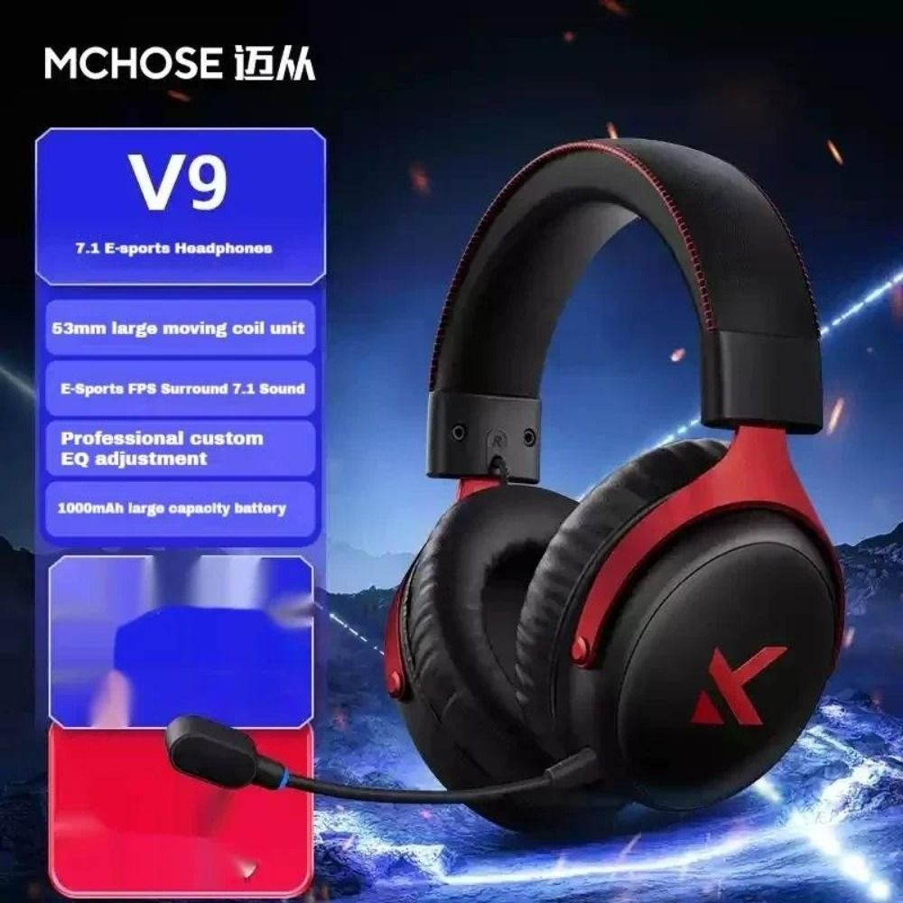 MCHOSE V9 Pro Игровые наушники 3 режима Беспроводные Bluetooth Микрофон с шумоподавлением купить ...