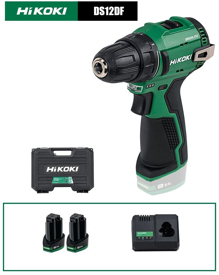Дрель-шуруповерт аккумуляторная бесщеточный HiKOKI DS12DF(Новый стиль), BRUSHLESS шуруповерт 35 ...