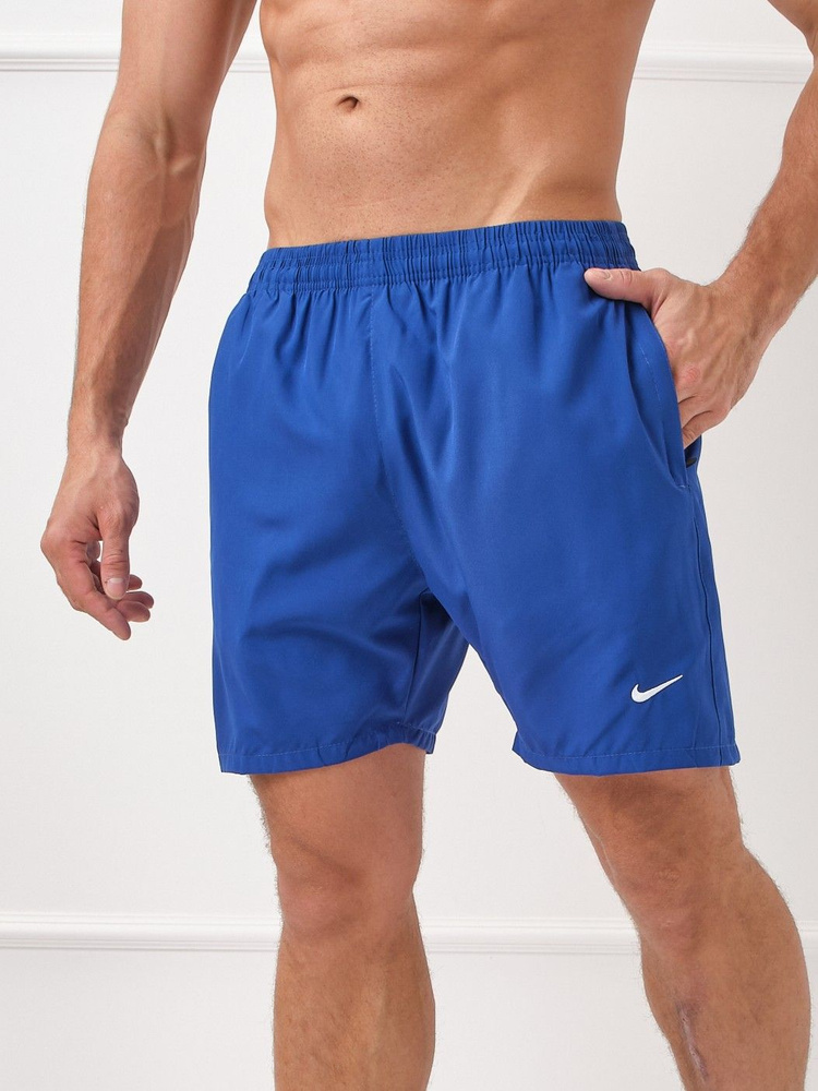 Плавки Мужской LD wear шорты Полиэстер ярко-синий, размер 46 Карманы Китай Пляжный Однотонный ...