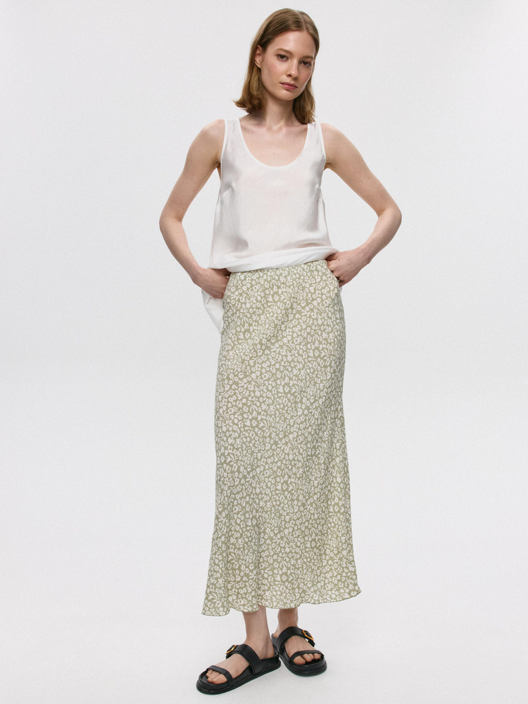 Юбка Женский SELA бежевый, размер 44 Лето купить c доставкой на OZON по низкой цене (1956714590)