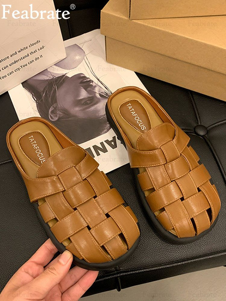 Мюли Женский Feabrate Натуральная кожа, размер 40 Закрытый нос, Водоотталкивающая пропитка Без ...