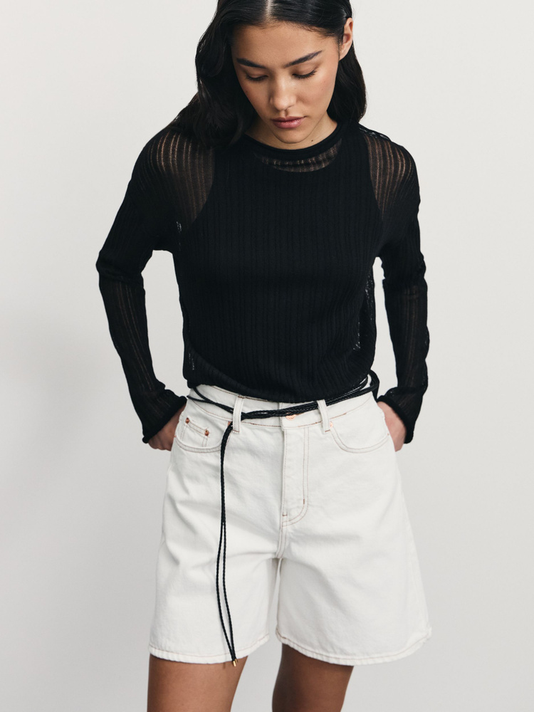 Шорты Женский Zarina Повседневный белый, размер 52 Хлопок, рост 165-180 Молния Карманы свободный ...