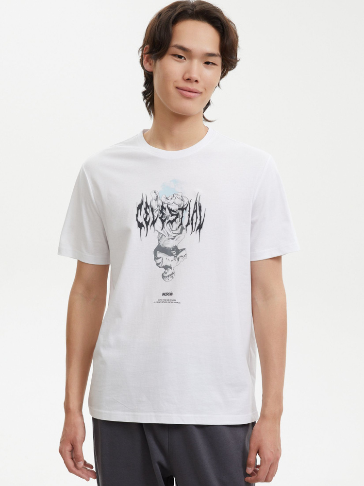 Футболка Мужской nice&easy белый, размер 56 Хлопок Повседневный Узбекистан, рост 182-188 купить ...