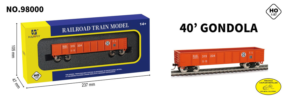 Грузовой Вагон Ho-Open Wagon для Железной дороги HanFly Metal Model ...