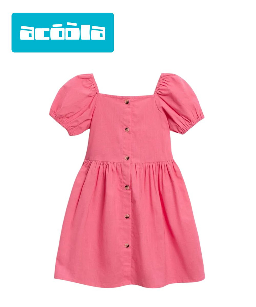 Платье Девочки Acoola ярко-розовый прямое Вечерний/праздничный Короткий Текстиль, Хлопок ...