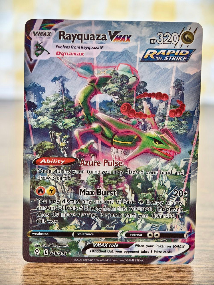 Pok mon TCG Коллекционные карты: Rayquaza VMAX 320HP, Mewtwo Star, Lugia, Charizard V, Hisuian ...