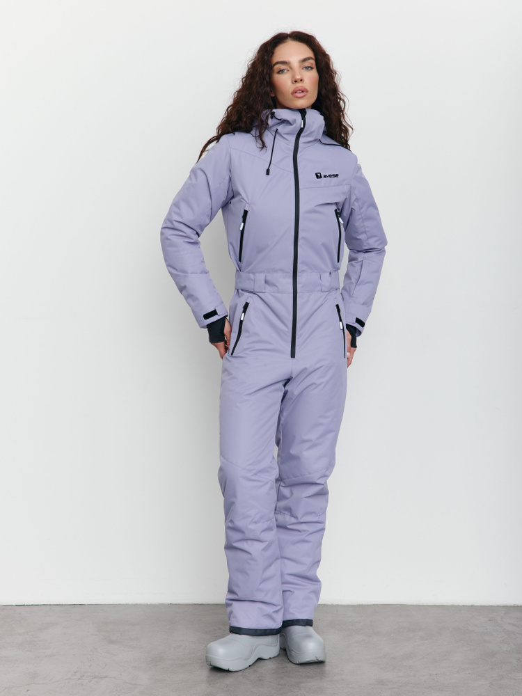 Комбинезон утепленный Женский Avese, размер 48, рост 164-170 лавандовый Зима Повседневный ...